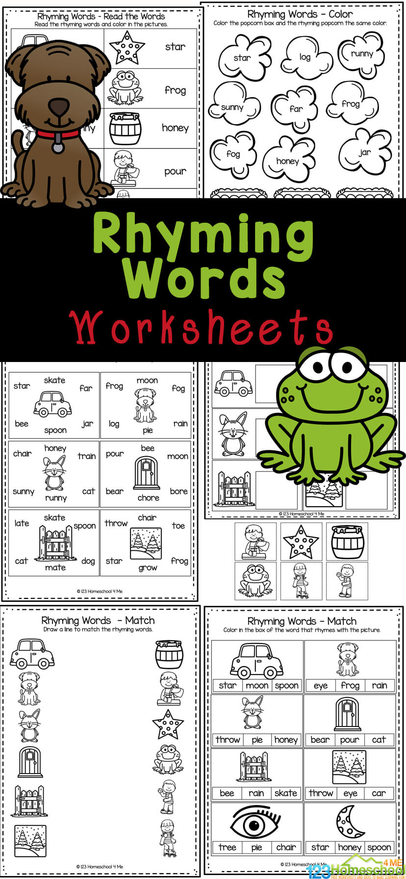 FREE Printable Rhyming Words Puzzles Activity