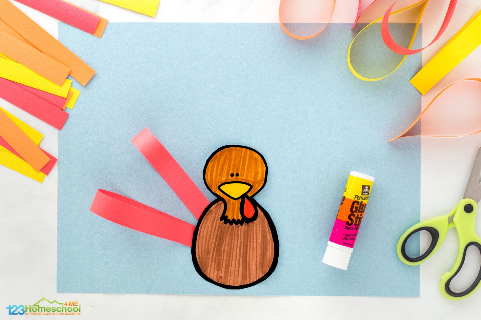 🦃 CUTE Thanksgiving Construction Paper Turkey Craft