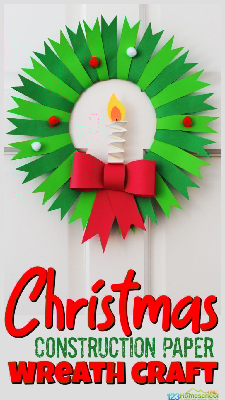🎄 Construction Paper Christmas Wreath Craft Decoration for Kids
