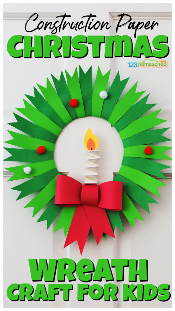 🎄 Construction Paper Christmas Wreath Craft Decoration for Kids