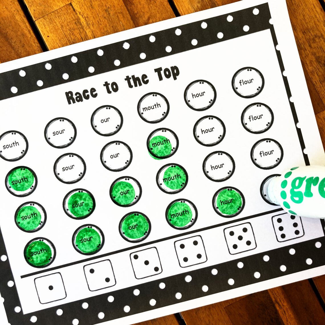 Race to the Top - Reading ou Sound Words Game