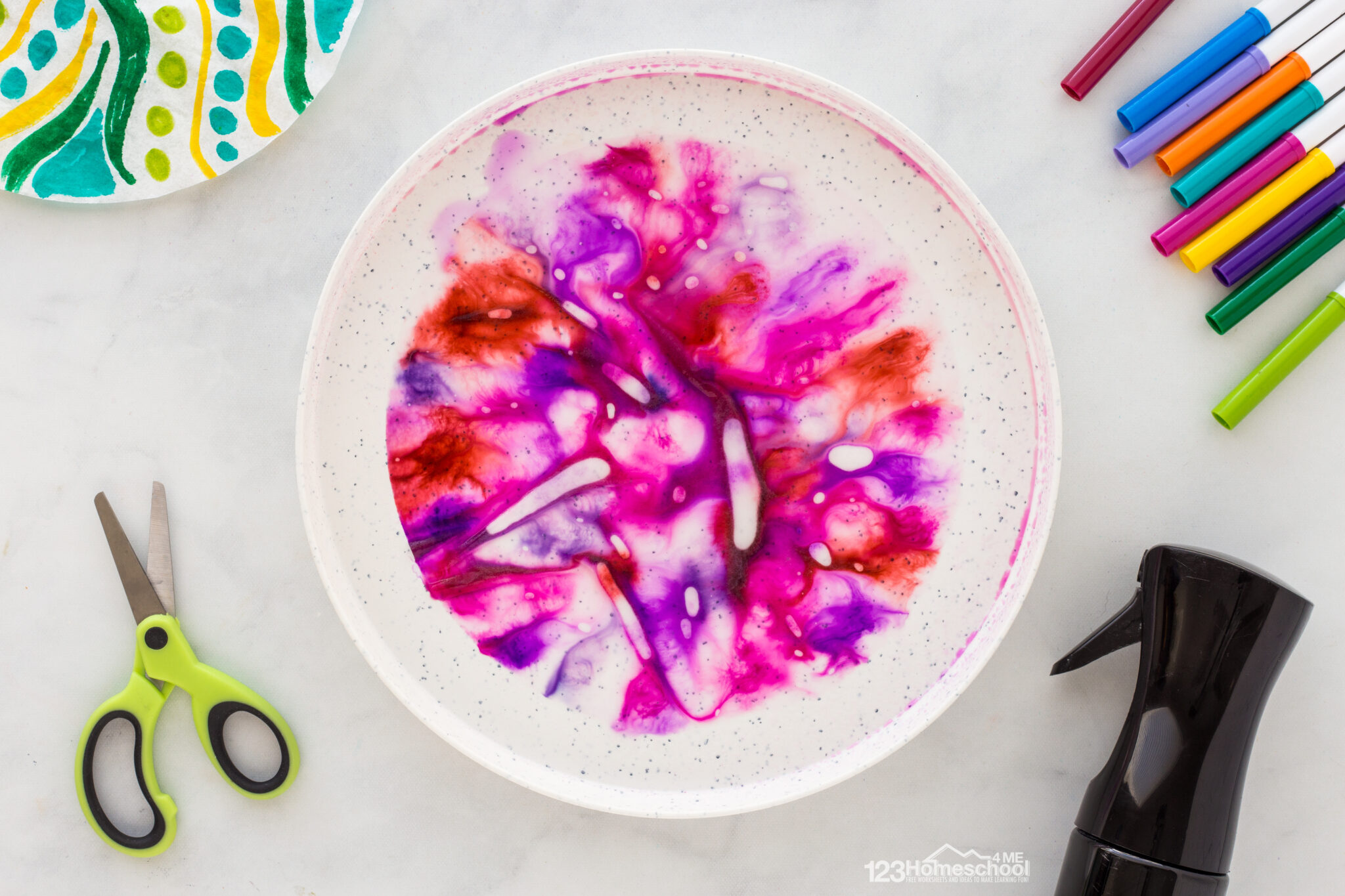 ️️ Colorful Chromatography Snowflake Craft for Kids