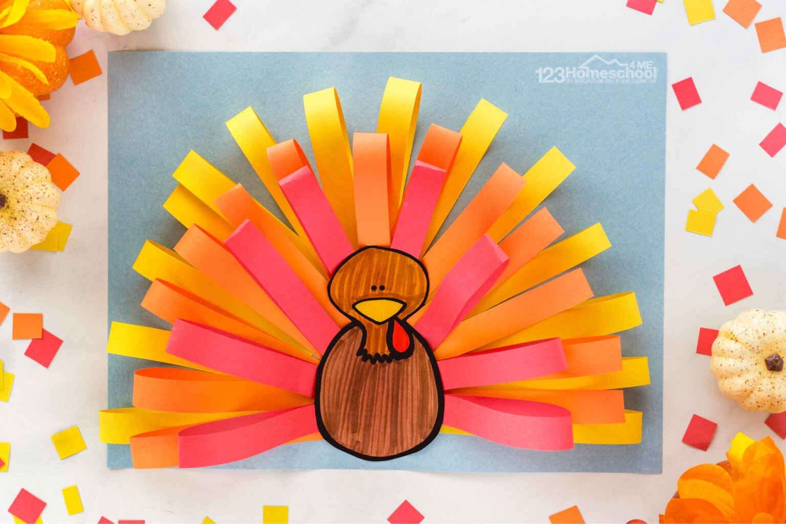 🦃 CUTE Thanksgiving Construction Paper Turkey Craft