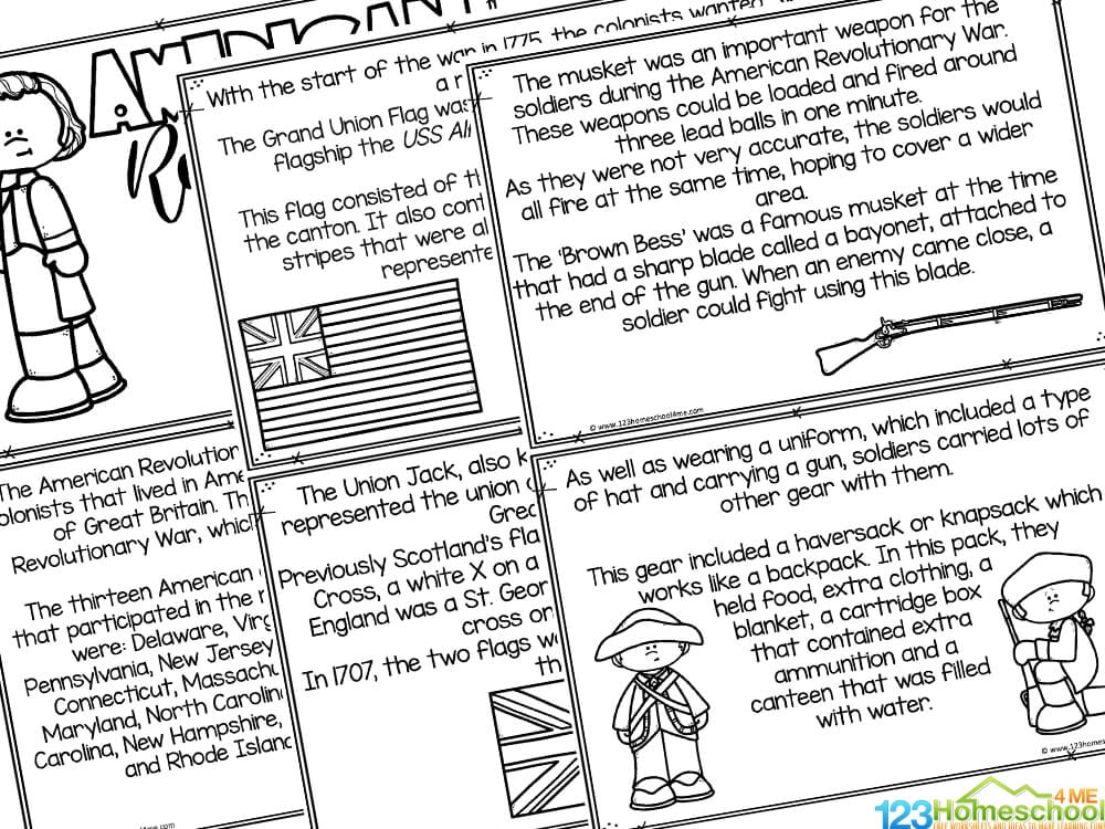 FREE Printable American Revolutionary War for Kids Reader