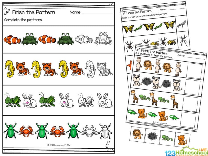 FREE Printable Animal Pattern Worksheets for Kindergarten