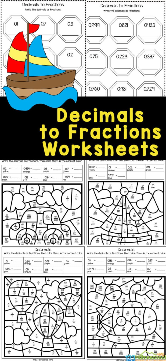 FREE Fraction Flowers Puzzles and Worksheets