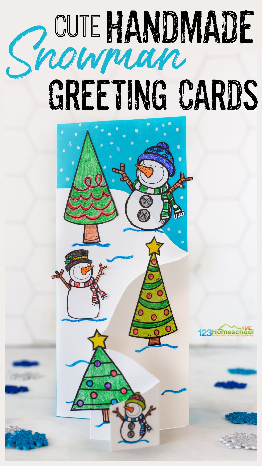 ⛄ Snowman Handmade Greeting Cards Winter Craft for Kids