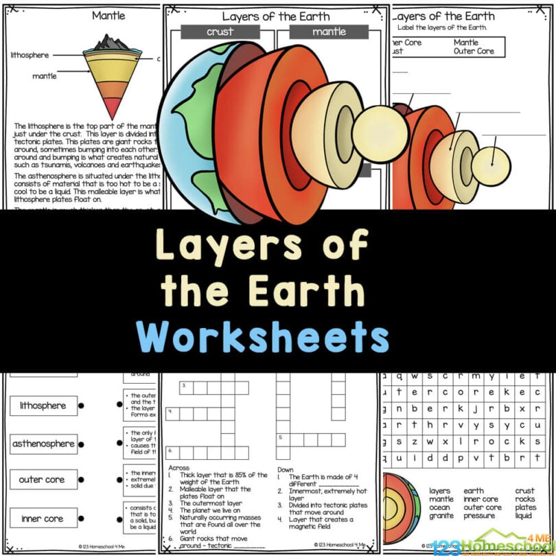 🌍 FREE Layers of the Earth Worksheets