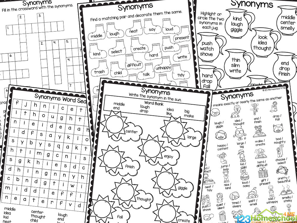 FREE Antonyms and Synonyms Worksheets