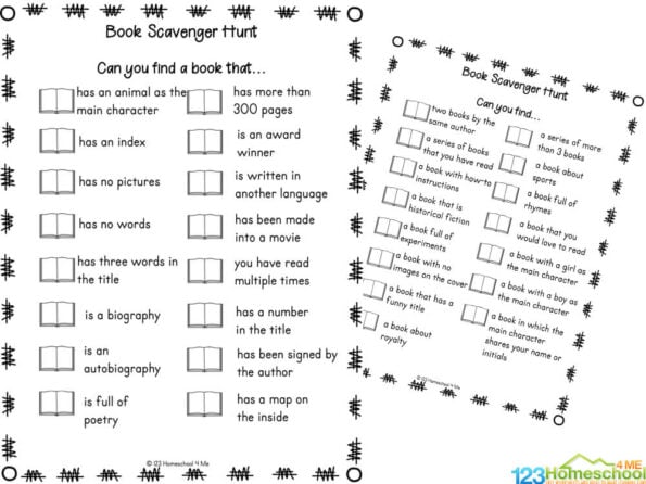 📚 FREE Printable Reading Scavenger Hunt Library Activities for Kids