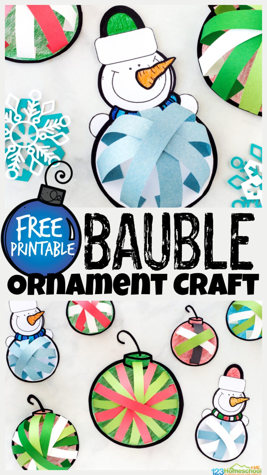 🎄 Christmas Bauble Ornament Craft with FREE Printables
