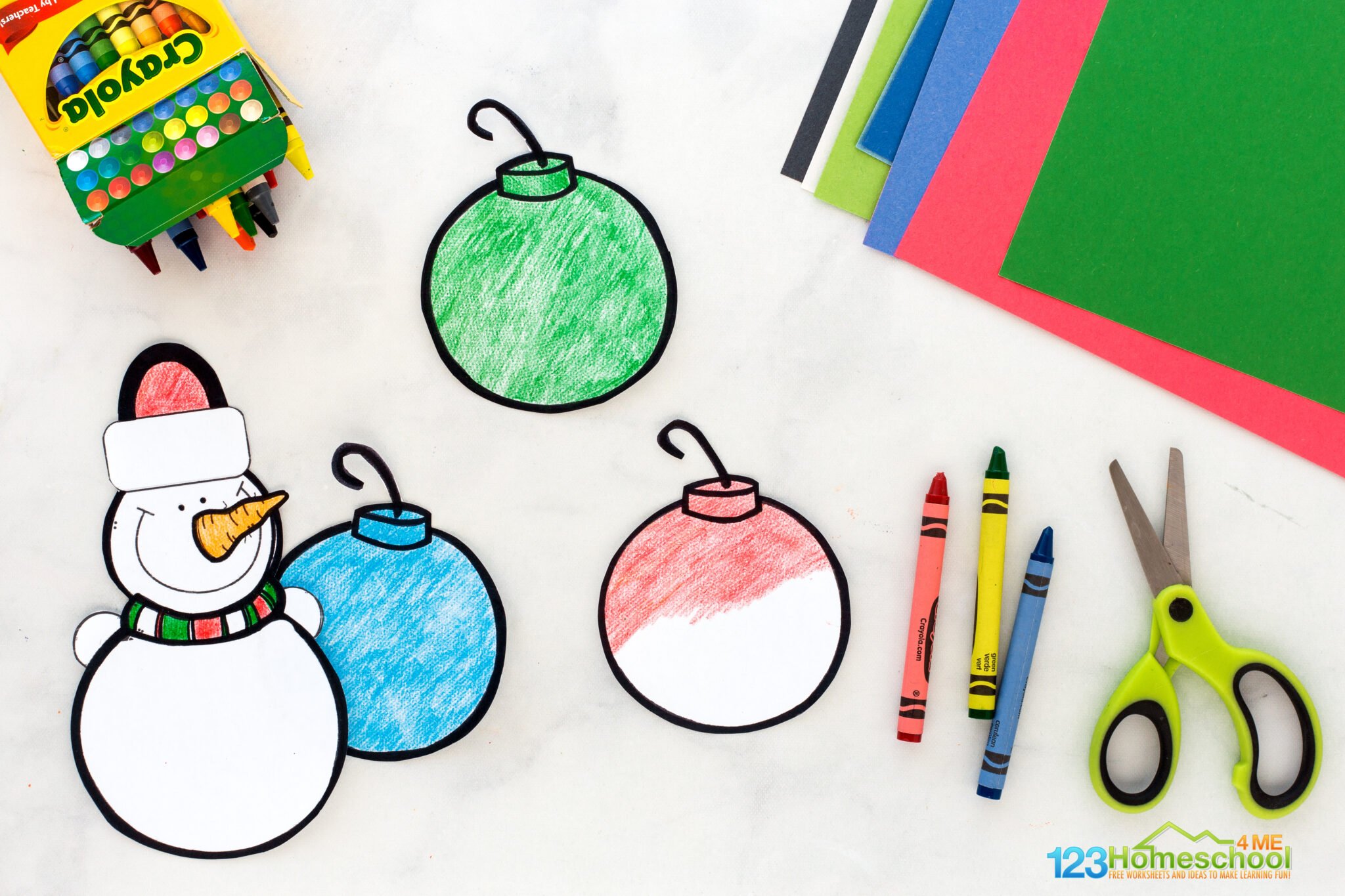 🎄 Christmas Bauble Ornament Craft with FREE Printables