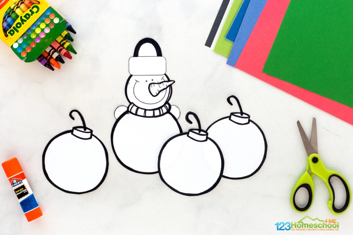 🎄 Christmas Bauble Ornament Craft with FREE Printables