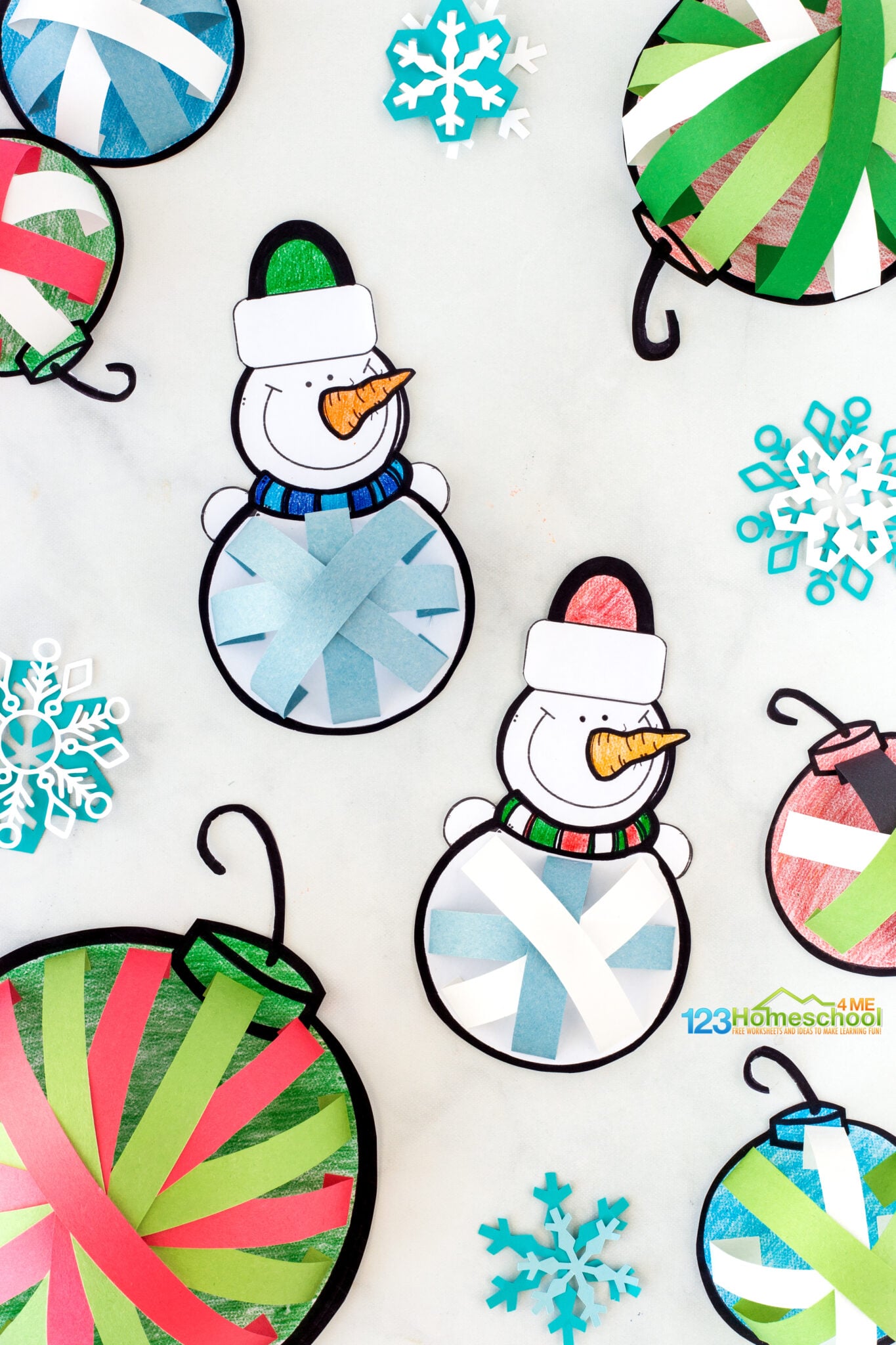 🎄 Christmas Bauble Ornament Craft with FREE Printables