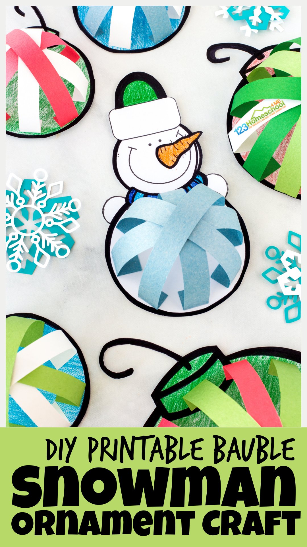 🎄 Christmas Bauble Ornament Craft with FREE Printables