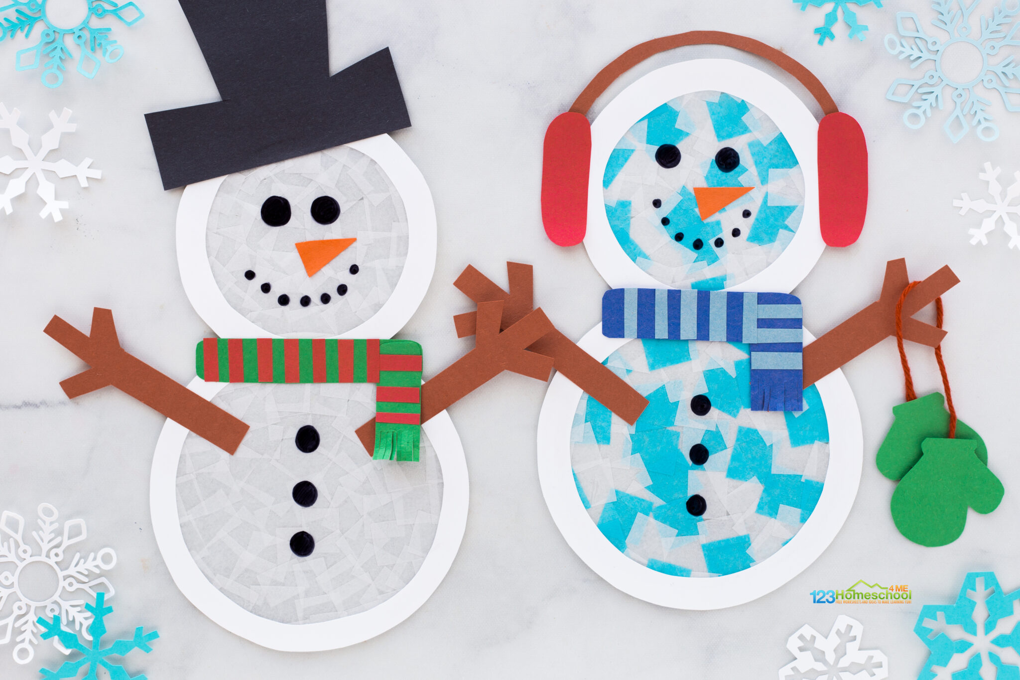 ⛄ Winter Suncatcher Snowman Craft for Preschoolers