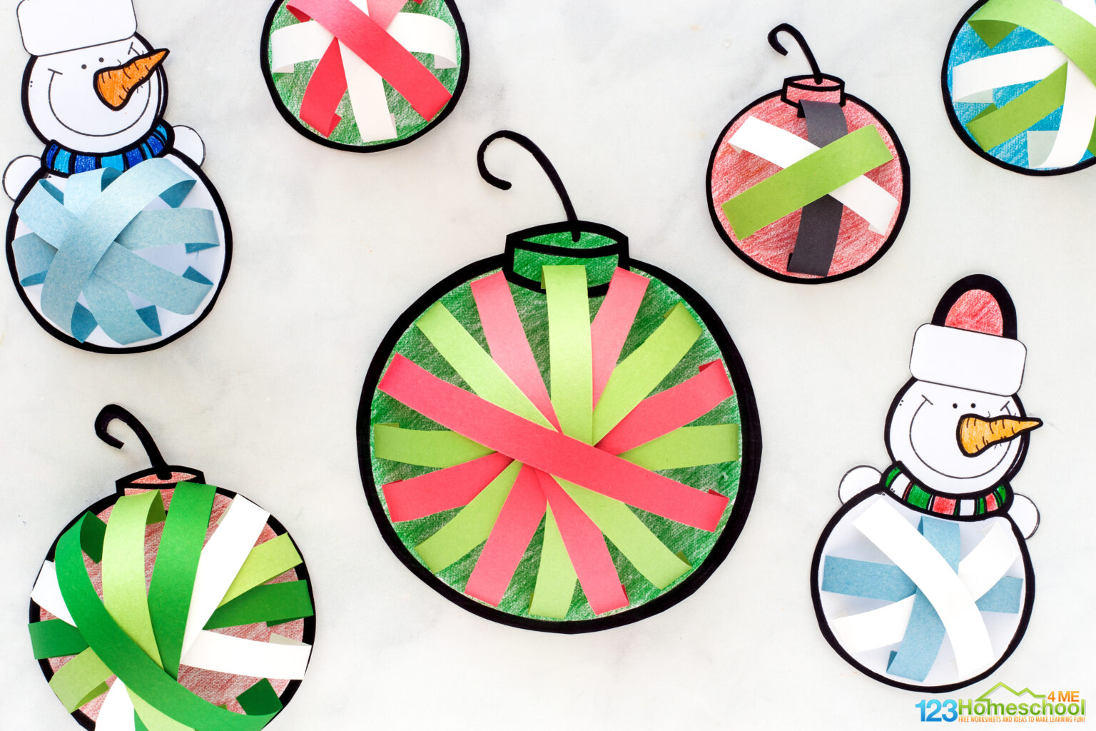 🎄 Christmas Bauble Ornament Craft with FREE Printables
