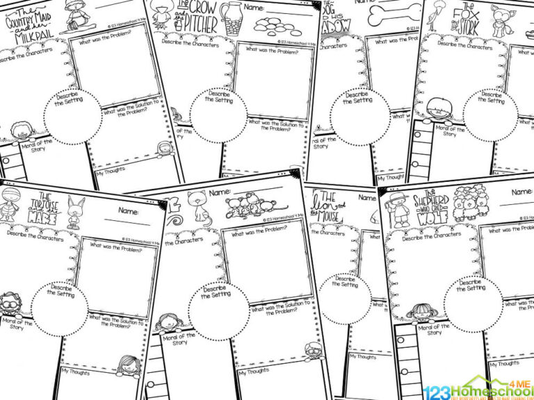 FREE Printable Aesop's Fables Worksheets for Kids