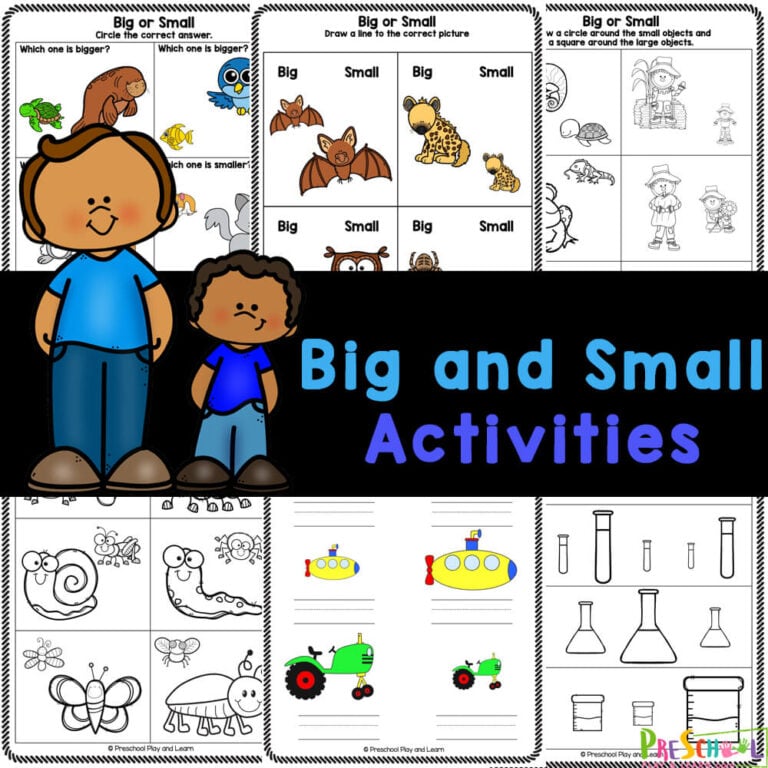 FREE Printable Small, Smaller and Smallest Math Worksheets