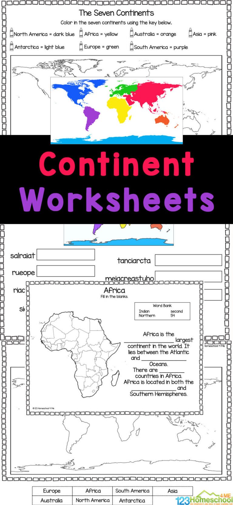 FREE Printable Cut-and-Paste Country Worksheets