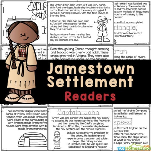 FREE Printables Jamestown for Kids Book to Read, Color, and Learn