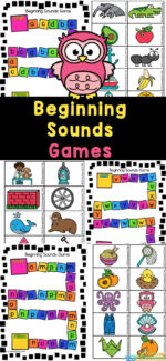 FREE Printable Initial Beginning Sounds Practice with Letter Board Games