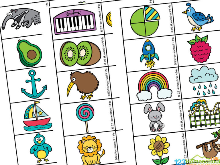 FREE Printable Initial Beginning Sounds Practice with Letter Board Games