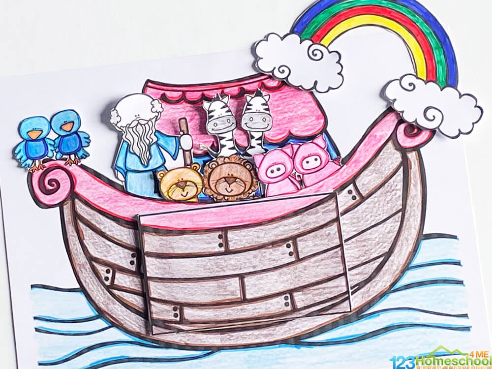 🌈 FREE Printable Noah's Ark Craft for Kids