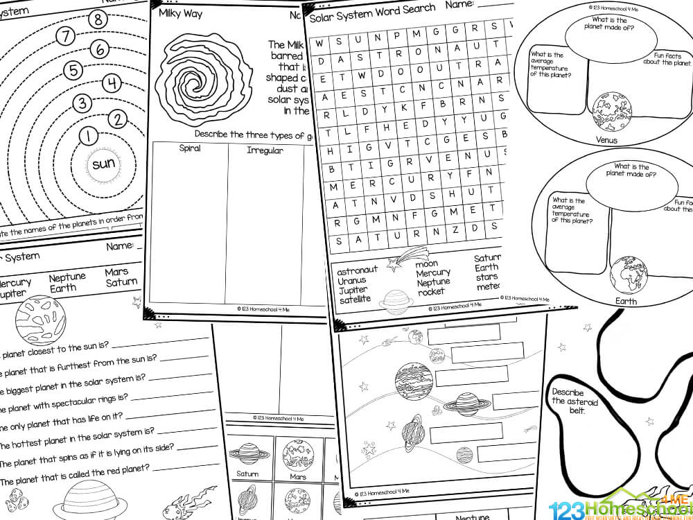 🌍🪐🌘Solar System Worksheets