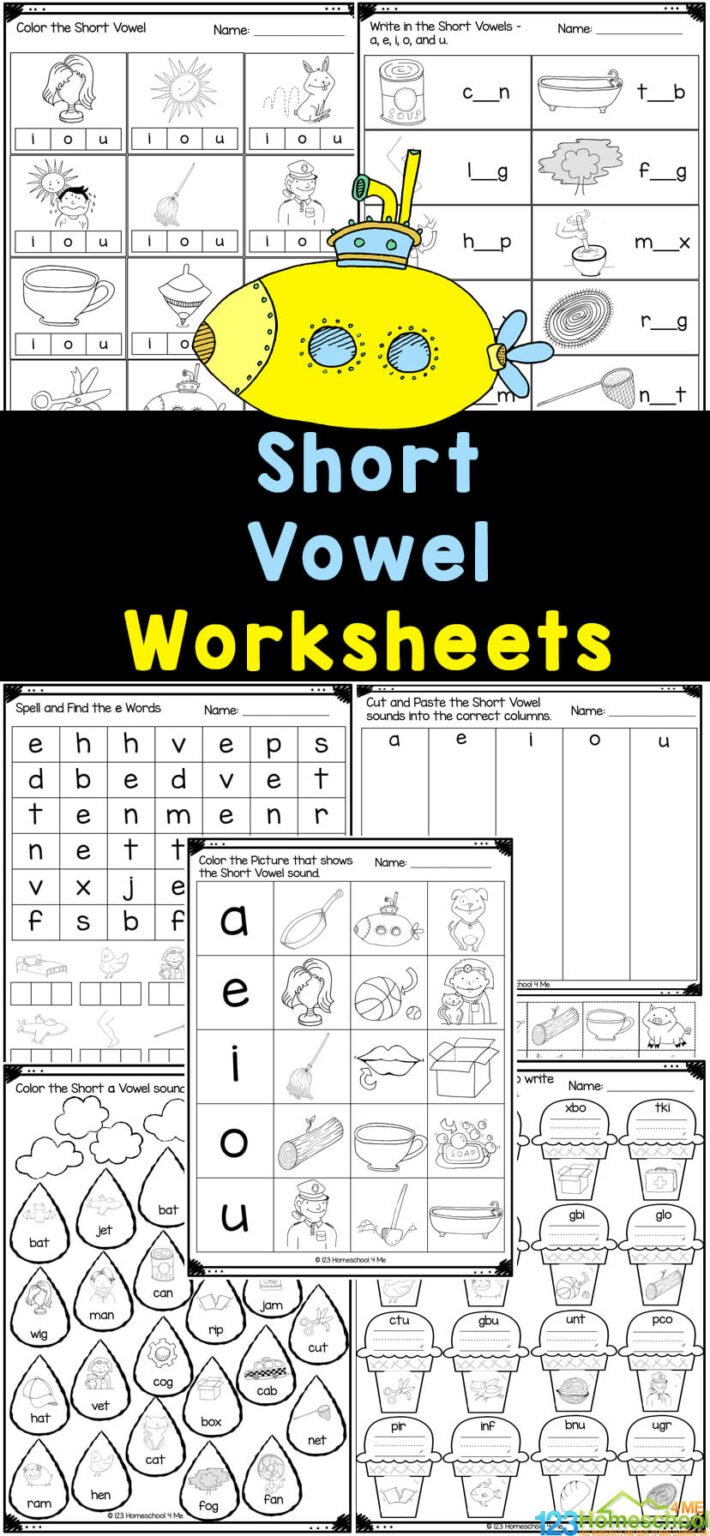 FREE Printable Missing Vowels Clip Cards Activity for Kindergarten