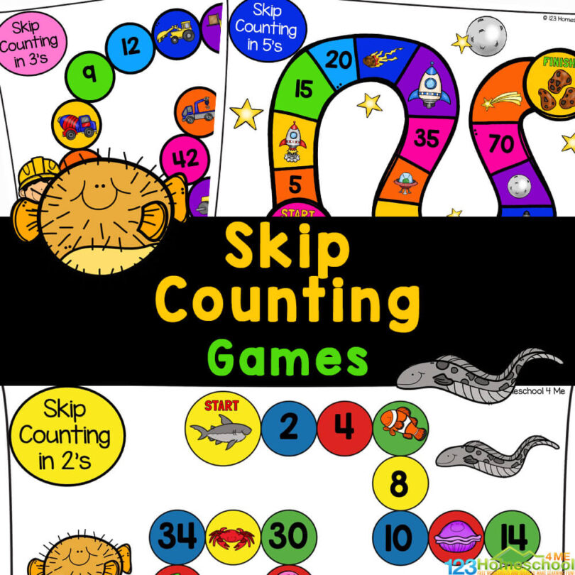 FREE Printable Skip Counting Board Game For Kids
