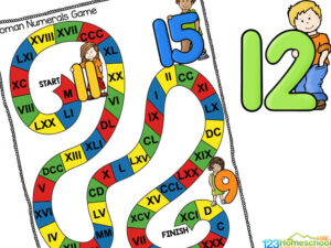 FREE Printable Roman Numerals for Kids Board Game