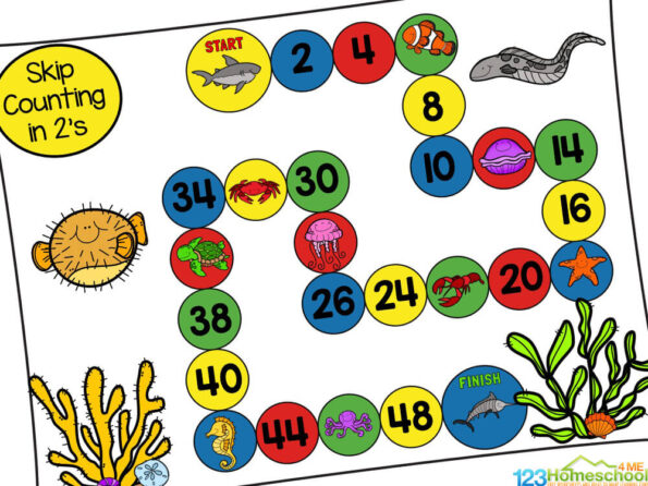 FREE Printable Skip Counting Board Game for Kids