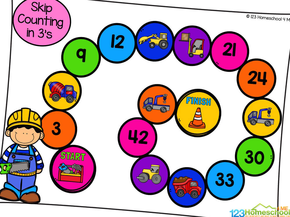 FREE Printable Skip Counting Board Game for Kids