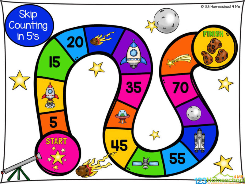 FREE Printable Skip Counting Board Game For Kids