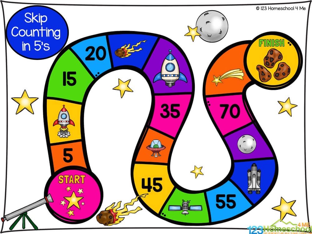 FREE Printable Skip Counting Board Game For Kids