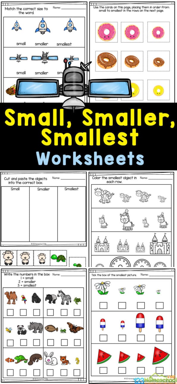 FREE Printable Small, Smaller and Smallest Math Worksheets