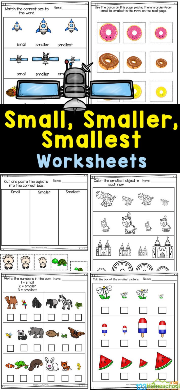 FREE Printable Small, Smaller and Smallest Math Worksheets