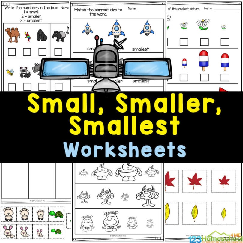 FREE Printable Small, Smaller and Smallest Math Worksheets – Best Pixel ...
