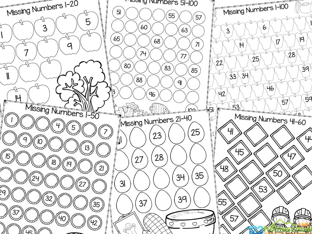 FREE Printable Fill In The Missing Number Worksheets free-printable-fill-in-the-missing-number-worksheets