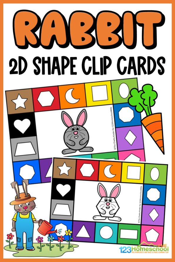 🐰 FREE Printable Spring Rabbit Shape Recognition Activity for Kids