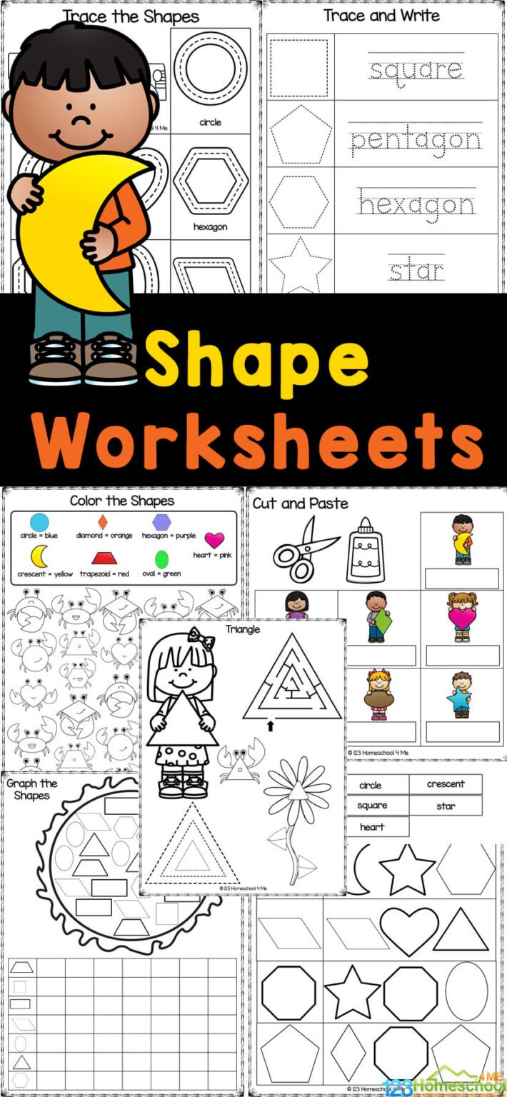 Scissor Cutting Practice Shape Worksheets