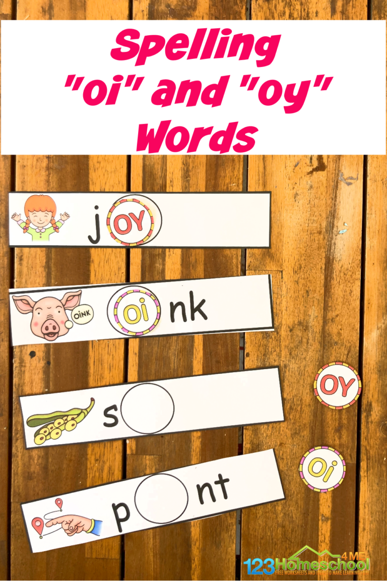 FREE Printable oi and oy Sound Words Phonics Activity