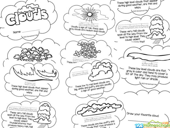 ☁ FREE Printable Types of Clouds for Kids Mini Book