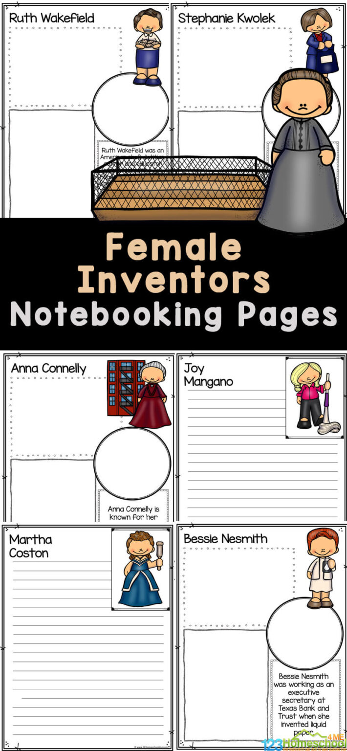 Female Inventors and their Inventions Notebooking Pages (Free printable)