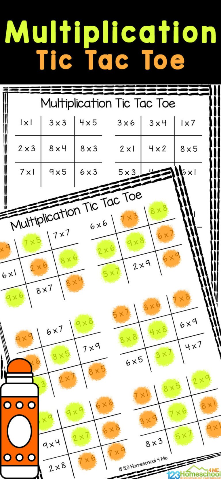 🍎 FREE Apple Math Printable Multiplication Game