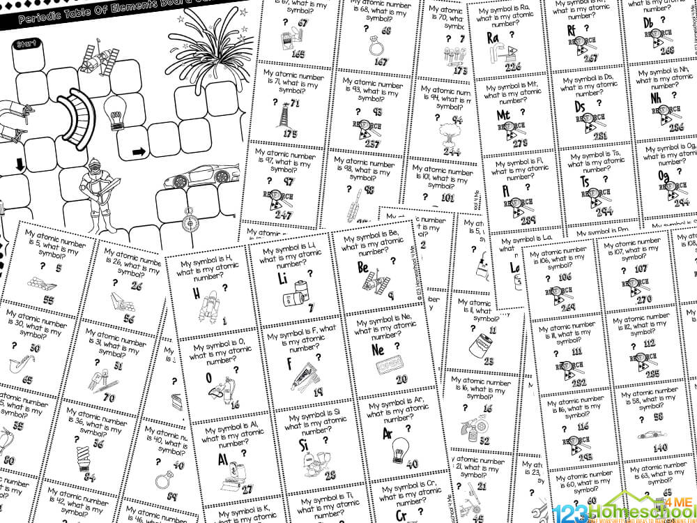 FREE Printable Periodic Table Board Game Activities for Kids