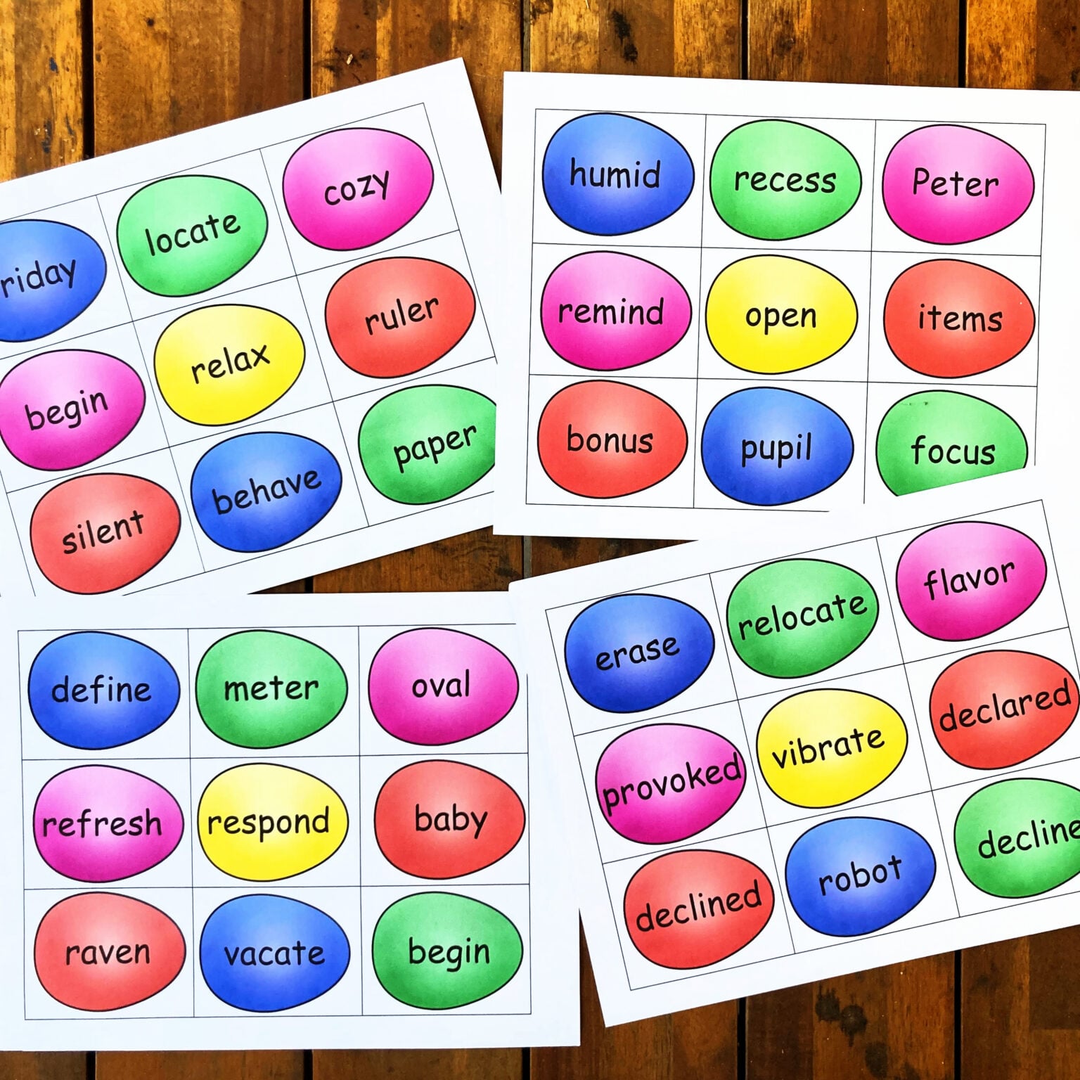 Egg Open Door Syllable Words Activity for Kindergarten / First Grade