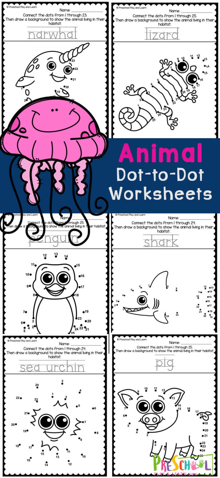 FREE Printable Fruit and Vegetable Dot-to-Dot Skip Counting Worksheets