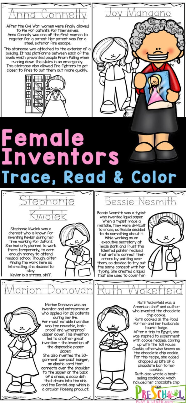FREE Printable Famous Female Inventors and their Inventions for Kids